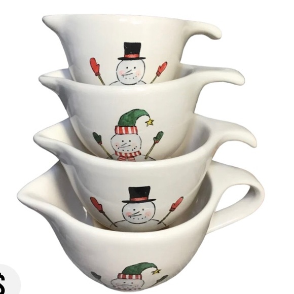 Rae Dunn | Holiday | Rae Dunn Snowman Ceramic Measuring Cups | Poshmark